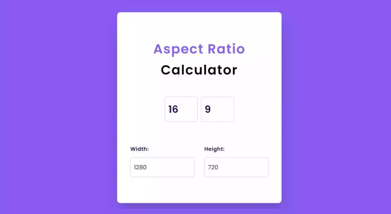 Aspect Ratio Calculator – Addons Library