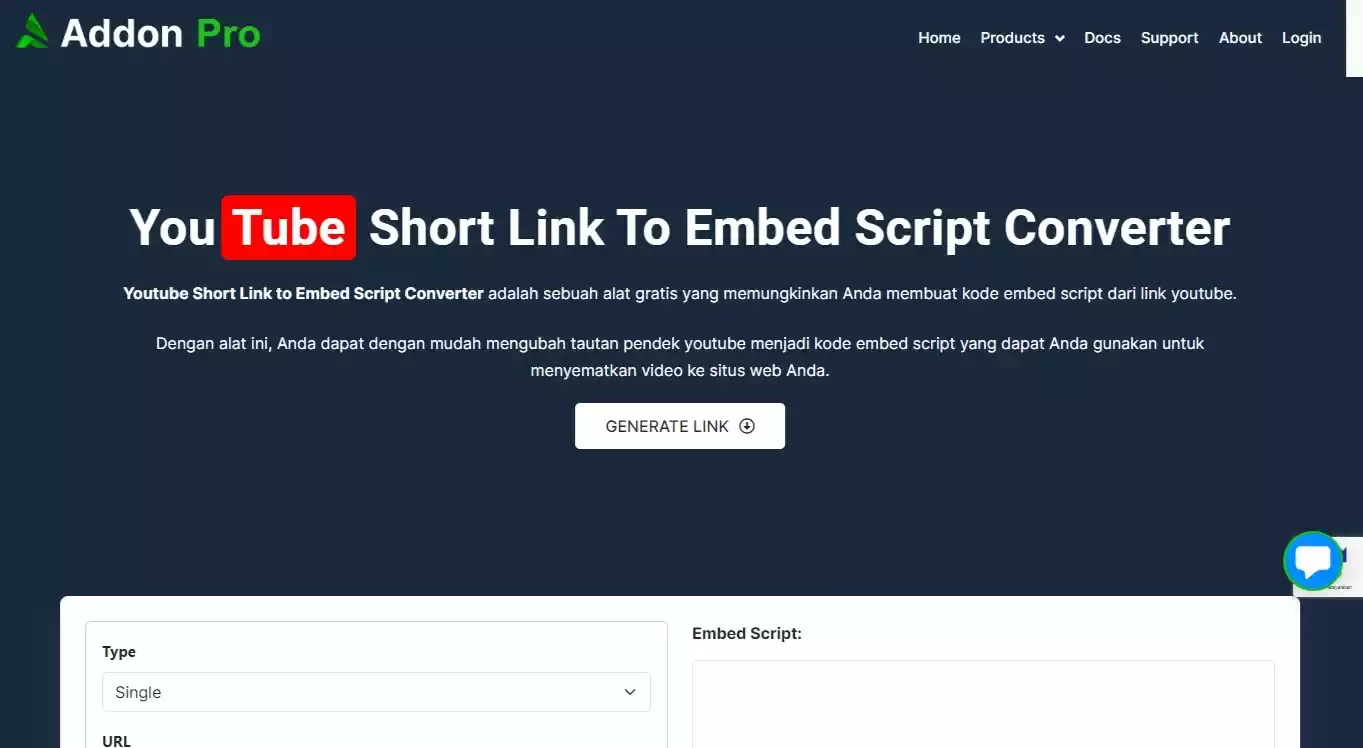 Youtube Short Link to Embed Script Converter – Addons Library